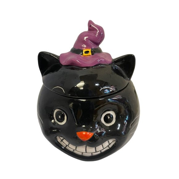 Maxcera | Holiday | Maxcera Black Witch Cat Halloween Candy Dish ...